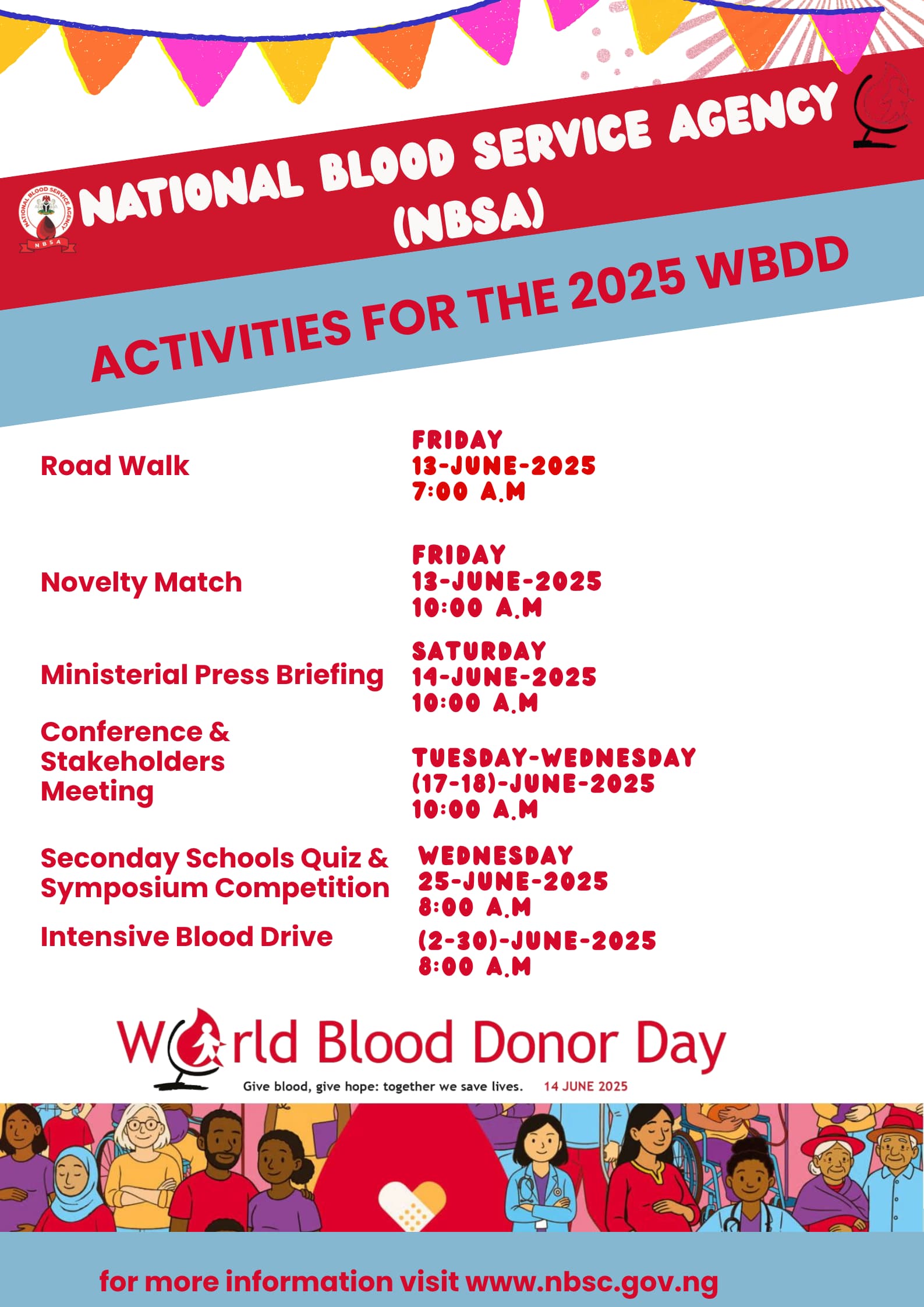 NBSA Unveils Activities for 2025 World Blood Donor Day – National Blood ...